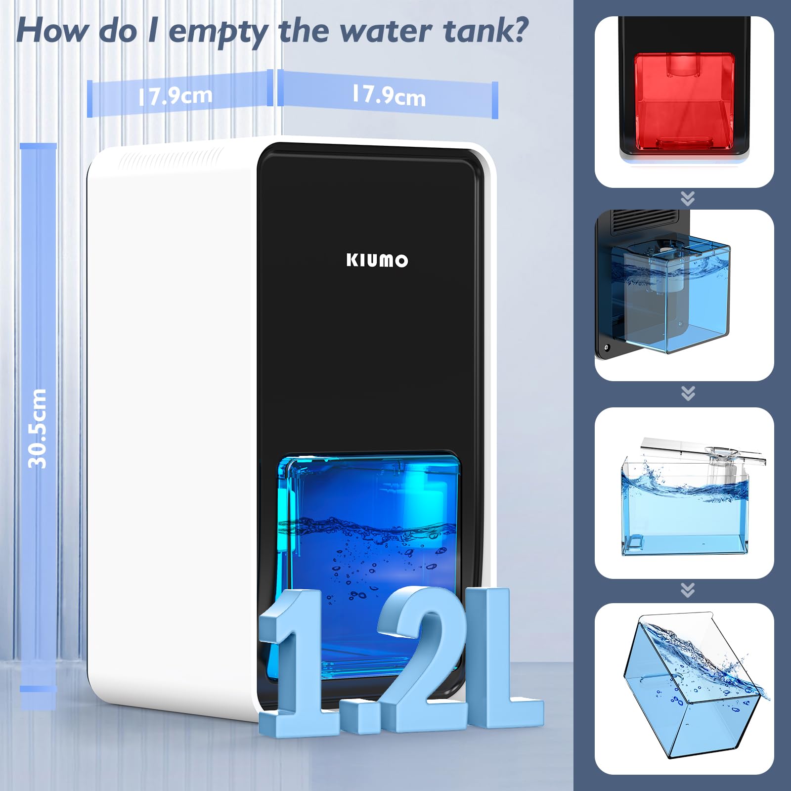 Dehumidifier for Home,Kiumo 40 OZ Small Dehumidifiers for Room, Quiet with Auto Shut Off, Portable Dehumidifiers for Bedroom (350 sq. ft), Bathroom, RV, Closet