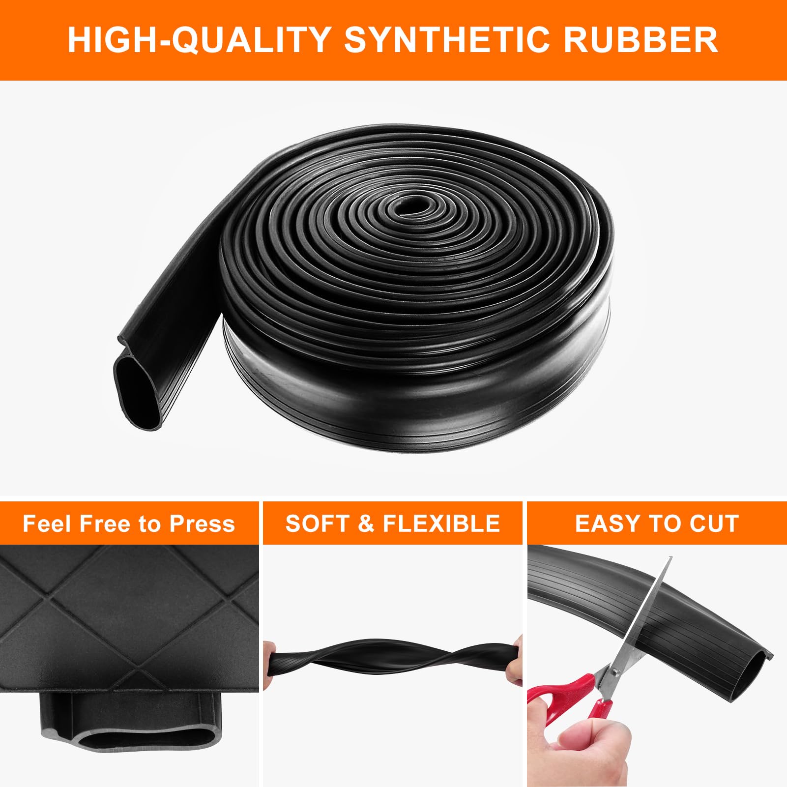 20FT Garage Door Seals Bottom Rubber Weather Stripping, Garage Door Seal Bottom, P-Bulb Garage Door Bottom Weather Seal Suitable for Weatherproof, Replacement Overhead Doors,Black