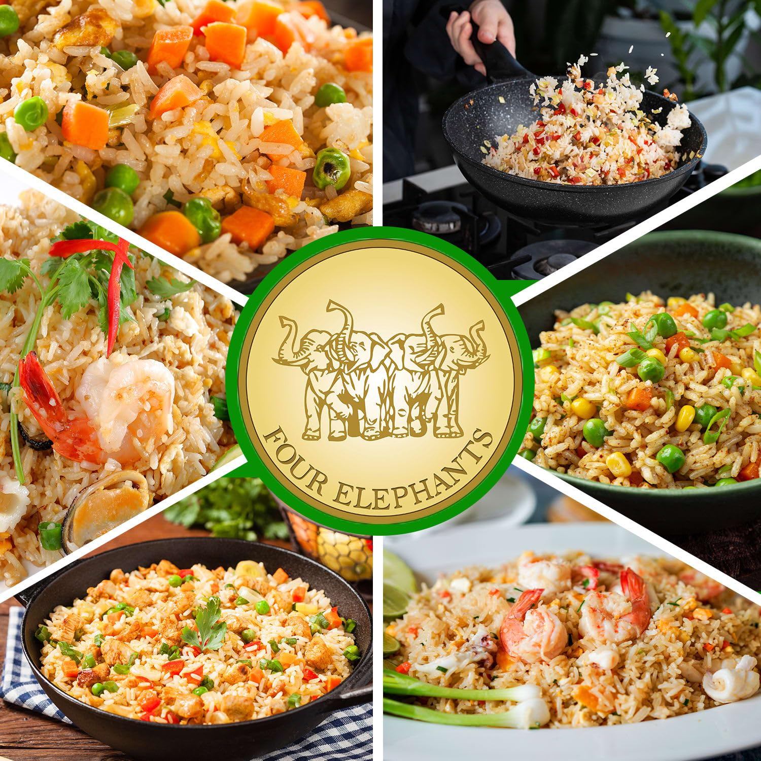 2 Pounds (LBS) Premium Thai Hom Mali Jasmine Rice | Endorsed By Pro Chefs | Four Elephants Brand | DIY Friendly Cooking Instructions Packaging