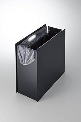Yamazaki Home Modern Garbage Waste Basket with Handle | Plastic | Trash Can, One Size, Black
