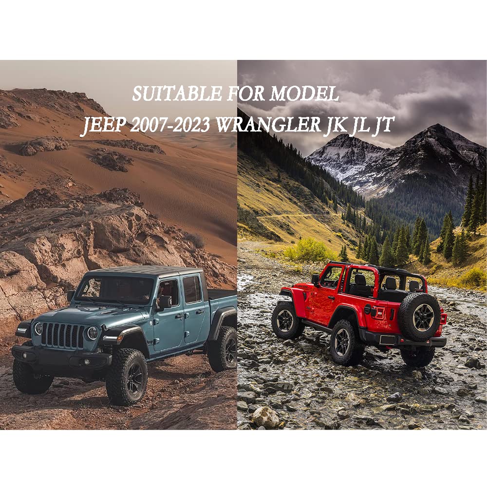 Easy-Going Front Bumper Tow Hook Cover Perfectly Compatible with Jeep 07-23 Wrangler JK JL JT for Buffering,Awesome Car Decoration Tow Hook Protector (Black-2pcs)