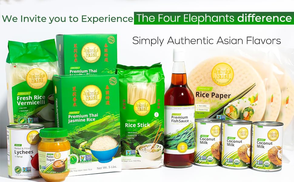 25 Pounds (LBS) Premium Thai Hom Mali Jasmine Rice | Endorsed By Pro Chefs | Four Elephants Brand | DIY Friendly Cooking Instructions Packaging