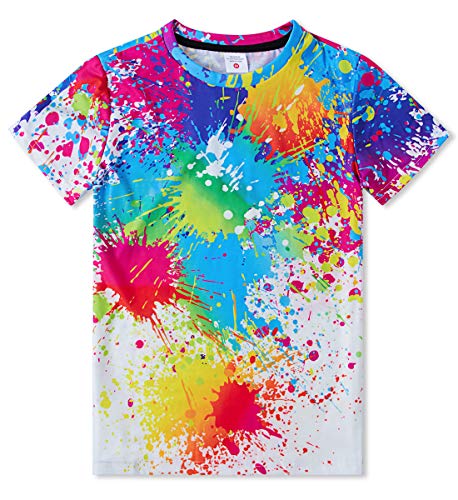 Loveternal Youth 3D T-Shirts for Kids Awesome Motley 00s Performance Graphic Tees Teen Girl Trippy Gay Pride O-Neck Boys T-Shirt White 10-12 Years