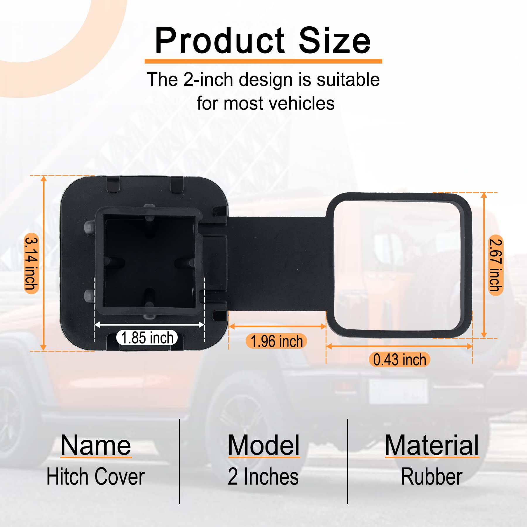 SINGARO 2 Inch Universal Flag Tow Hitch Covers, Trailer Hitch Cover Tube Plug Insert, Car Exterior Accessories, Receiver Tube Hitch Plug(2PCS American Flag)