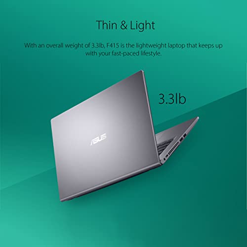 ASUS VivoBook 14 Laptop Computer, 14" IPS FHD Display, Intel Core i3-1115G4 Processor, 4GB DDR4, 128GB PCIe SSD, Fingerprint Reader, Windows 11 Home in S Mode, Slate Grey, F415EA-AS31