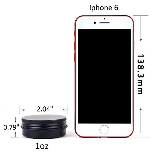 LIYAR 1oz. Metal Tin 30g Sample Lip Balm Tins Aluminum Tin Containers with Lids Screw Top Tins Cans Empty Storage Jars,Pack of 48(Black)