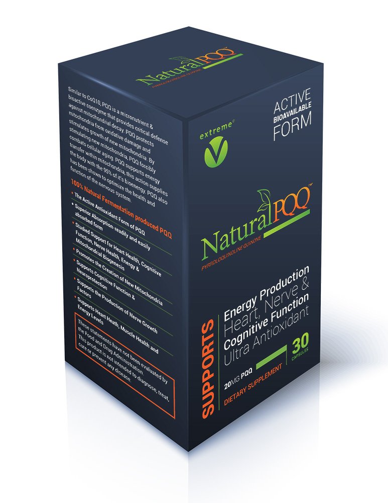 NaturalPQQ - Cellular Energy for The Active Lifestyle - 20mg PQQ, Mitochondrial Biogenesis