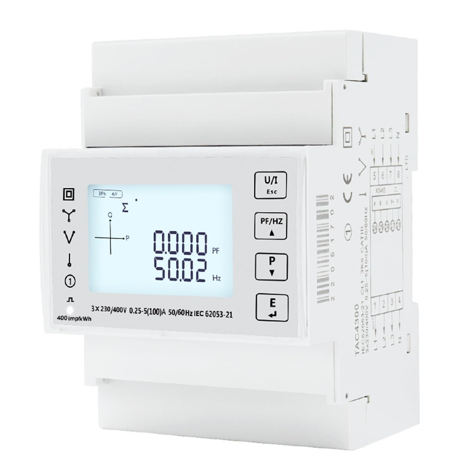 MOBYAT SDM3 Three-Phase Multifunction Energy Meter Three-Phase Four-Wire Modbus/Pulse Output Port RS485 PV Solar System Kwh V A Hz W 1Pcs