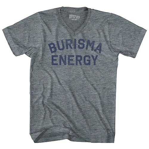 Burisma Energy Adult Tri-Blend V-Neck T-Shirt-Athletic Grey-Adult X-Large