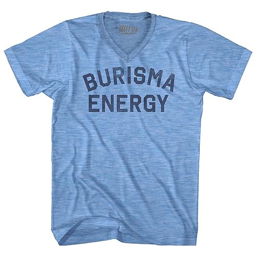 Burisma Energy Adult Tri-Blend V-Neck T-Shirt-Athletic Blue-Adult X-Small
