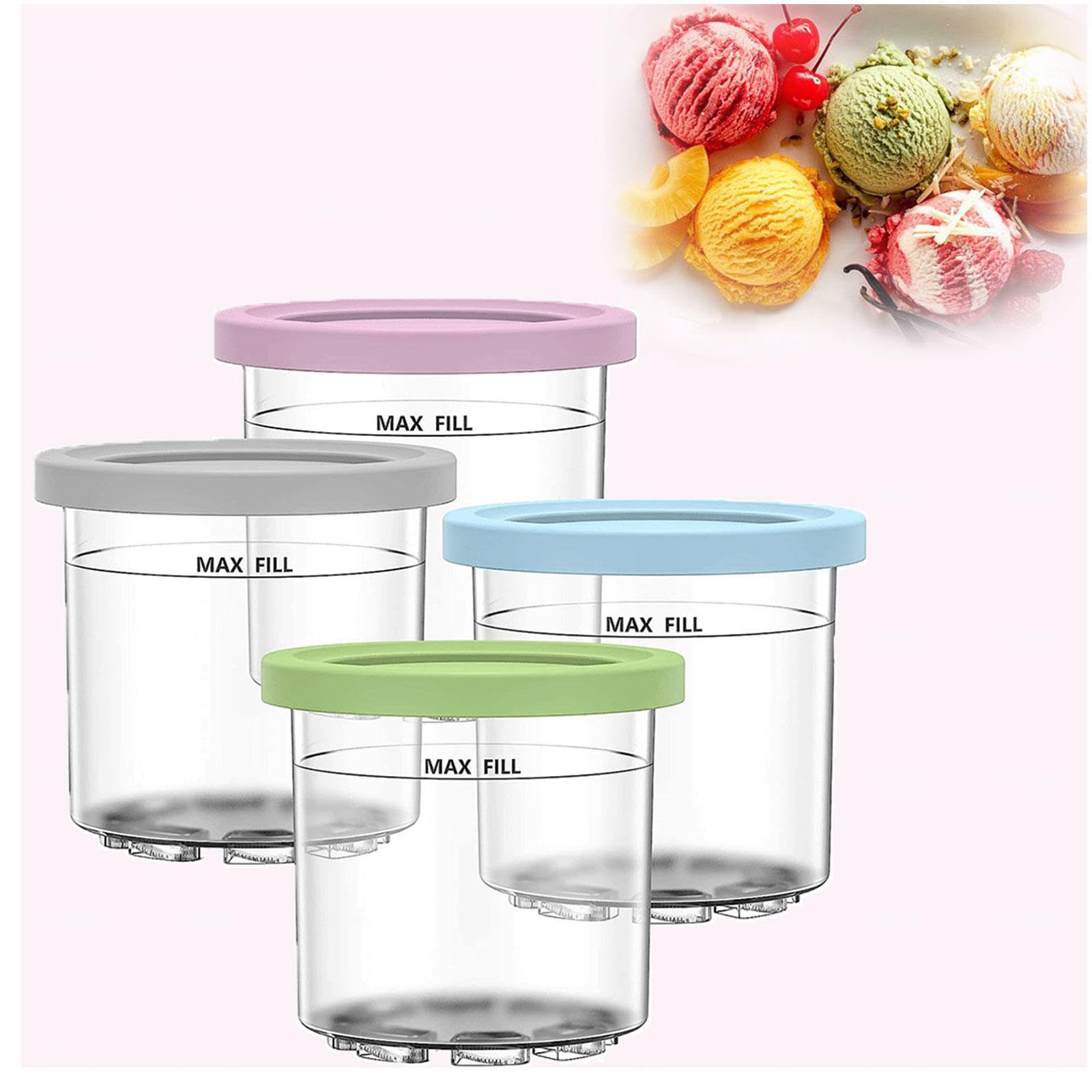 VRINO Creami Deluxe Pints, for Ninja Kitchen Creami, Creami Pints Bpa-Free,Dishwasher Safe Compatible with NC299AMZ,NC300s Series Ice Cream Makers