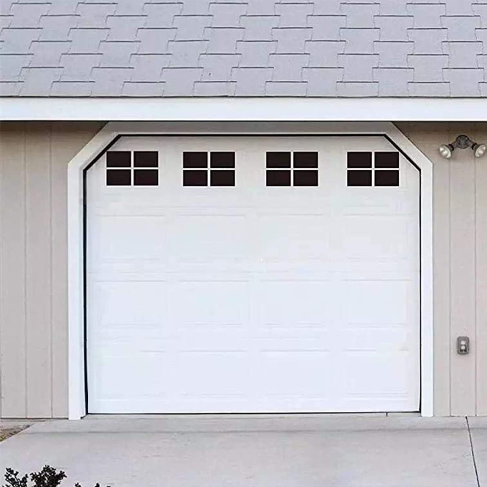 16 Panels 6" x 4" Magnetic Garage Door Windows Faux Windows Hardware Kit Garage Door Decorative Hardware for Metal Garage Door Garden Barn Door-Black