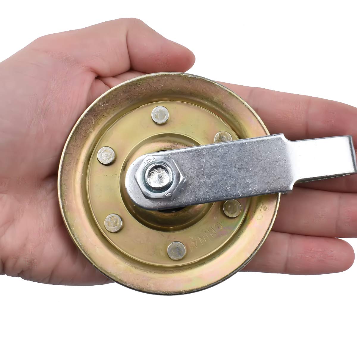 Heavy Duty Garage Door 3" Pulley Kits, 3/8" bore 200LB Load Rating, Kits Including 2 Stationary Pulleys and 2 Rear Wheel Pulleys with Clevis Fork, 2 Bolts 3/8-16 x 2 Long and 2 Serrated Flange Nuts