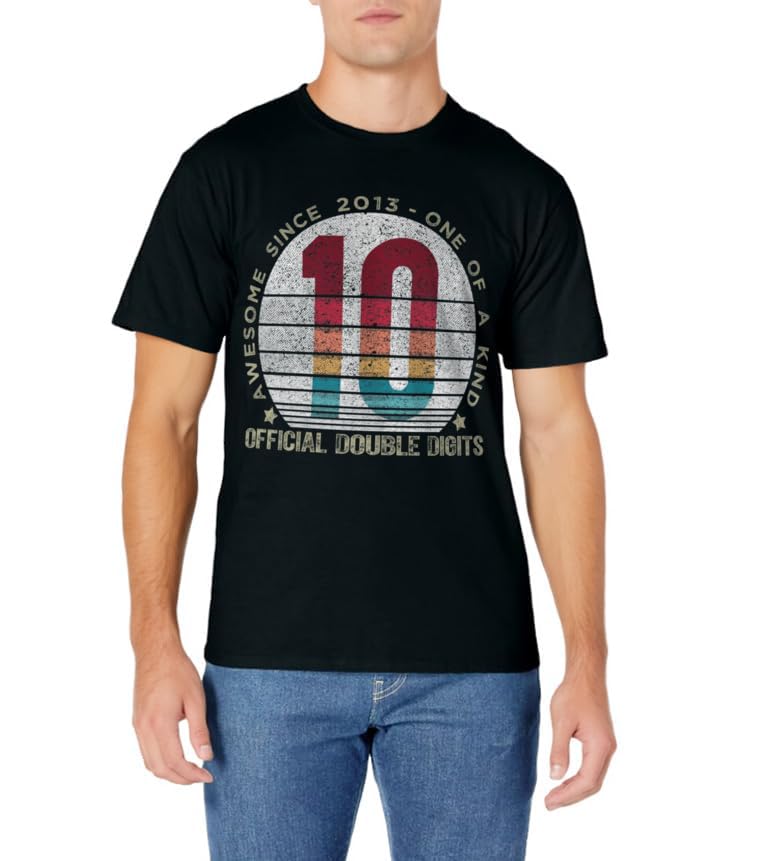 Official Double Digits Vintage 10 Year Old 10th Birthday T-Shirt
