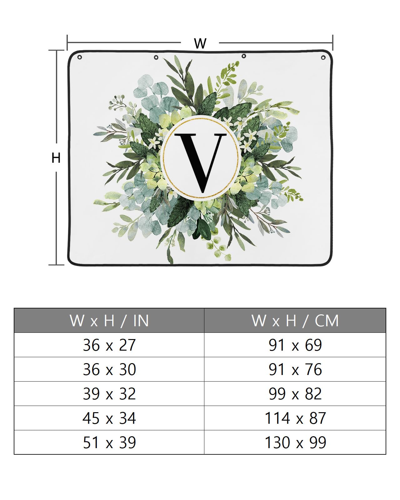 Fireplace Screen Decorative Durable Magnetic Fireplace Cover Baby Proof Fireplace Draft Blocker Letter V, Farmhouse Eucalyptus Wreath Fireplace Blanket for Summer Winter Save Energy,39x32 Inch