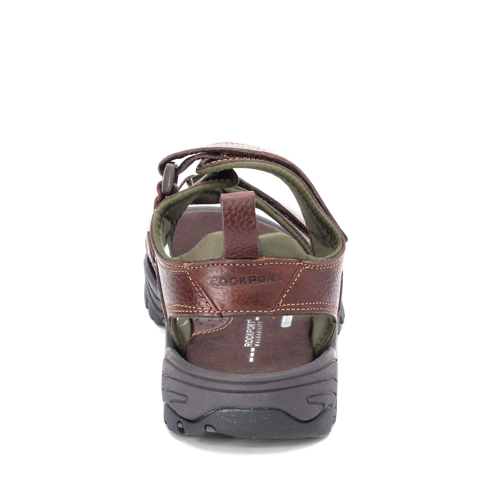 Rockport Men's Rocklake Flat Sandal, Brown/Brown, 9.5 W US