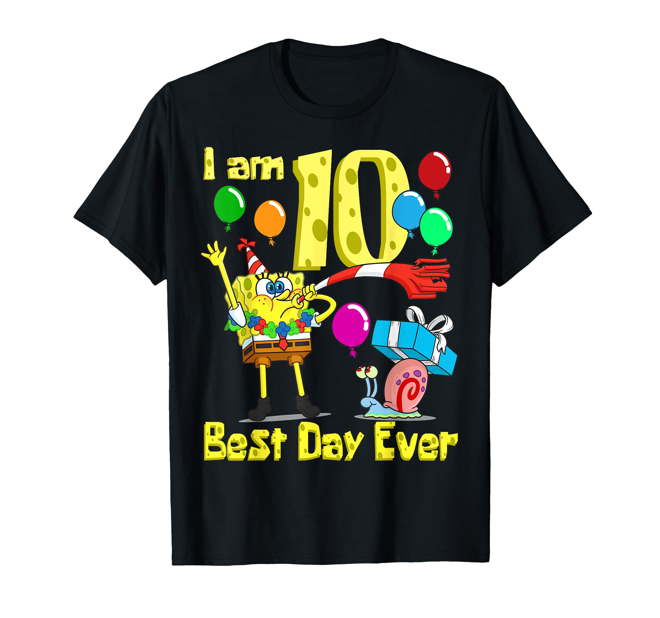 Mademark x SpongeBob SquarePants - SpongeBob I am 10 Years Old Birthday Party T-Shirt