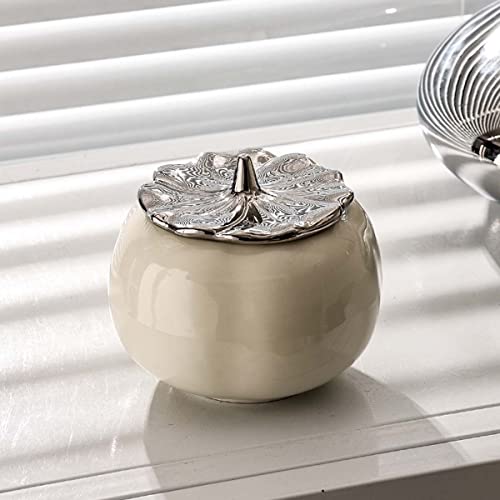 MLAFE Ceramic Jar With Lid, White Kitchen Countertop Pantry, Nordic Style Storage Jar For Snacks, Coffee Beans, Tea Leaves, Cereals, Etc. (L)