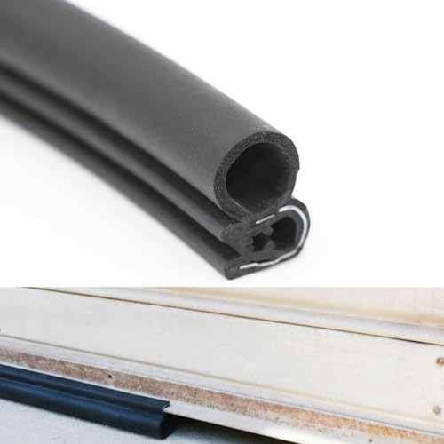 Ssamall Rubber U Channel Bulb Trim Seal,Garage Door Seals Bottom Rubber, Automotive Weather Stripping 0.59"Ă0.9" Fits Range 3/64"to 3/8" Edge for Car Bus Camper Boat RV Truck Doors (42 Feet)