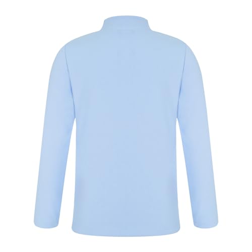 YiZYiF Kids Boys Girls Turtleneck Long Sleeves T-Shirts Printed Thermal Tops Athletic Tee Baselayer Shirts Blue 9-10 Years