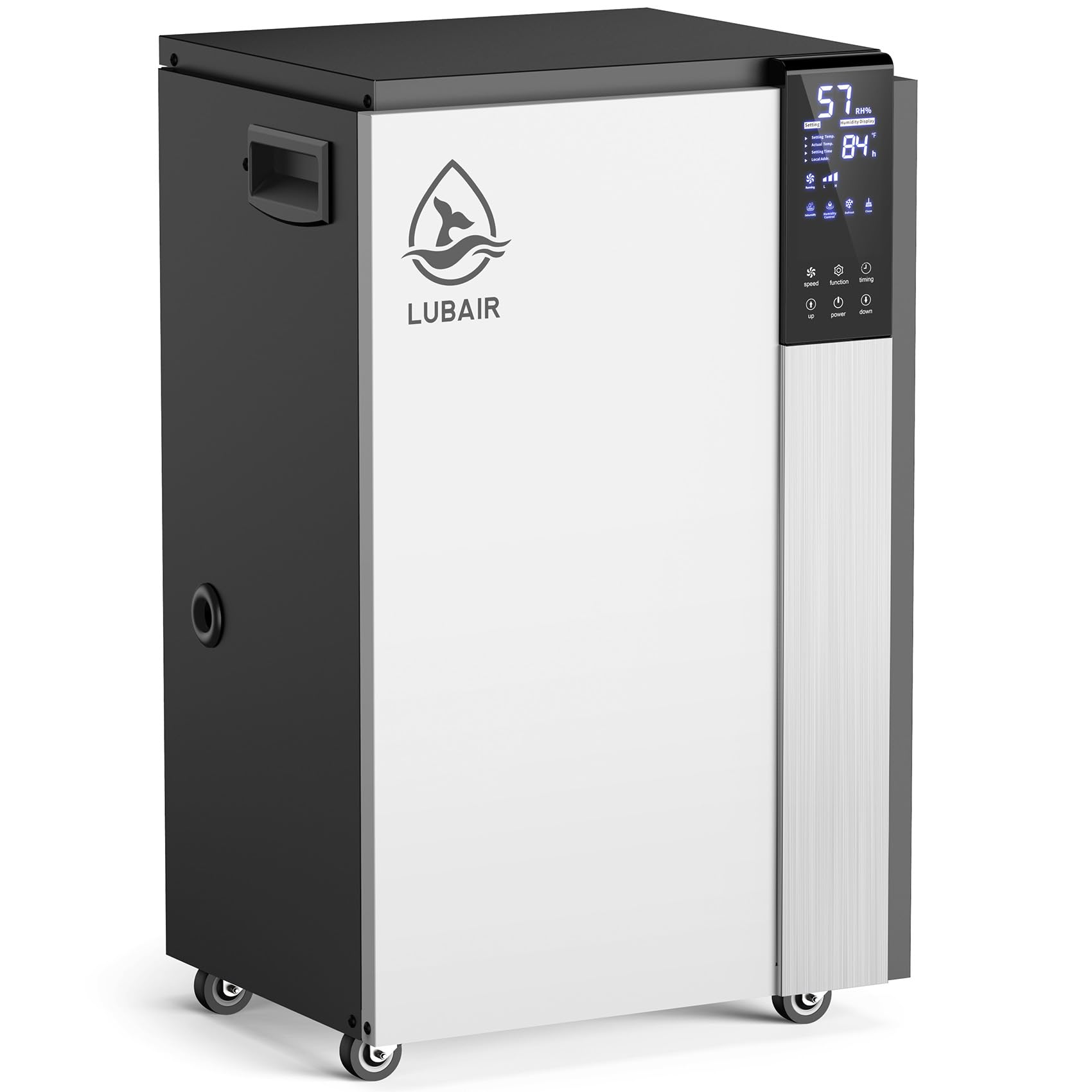 LUBAIR 190 Pint Commercial Dehumidifier for Basement with Drain Hose Dehumidifier for Large Room and 2.4 Gal Water Tank for Commercial Spaces to 7000 Sq.Ft.Auto Defrost.