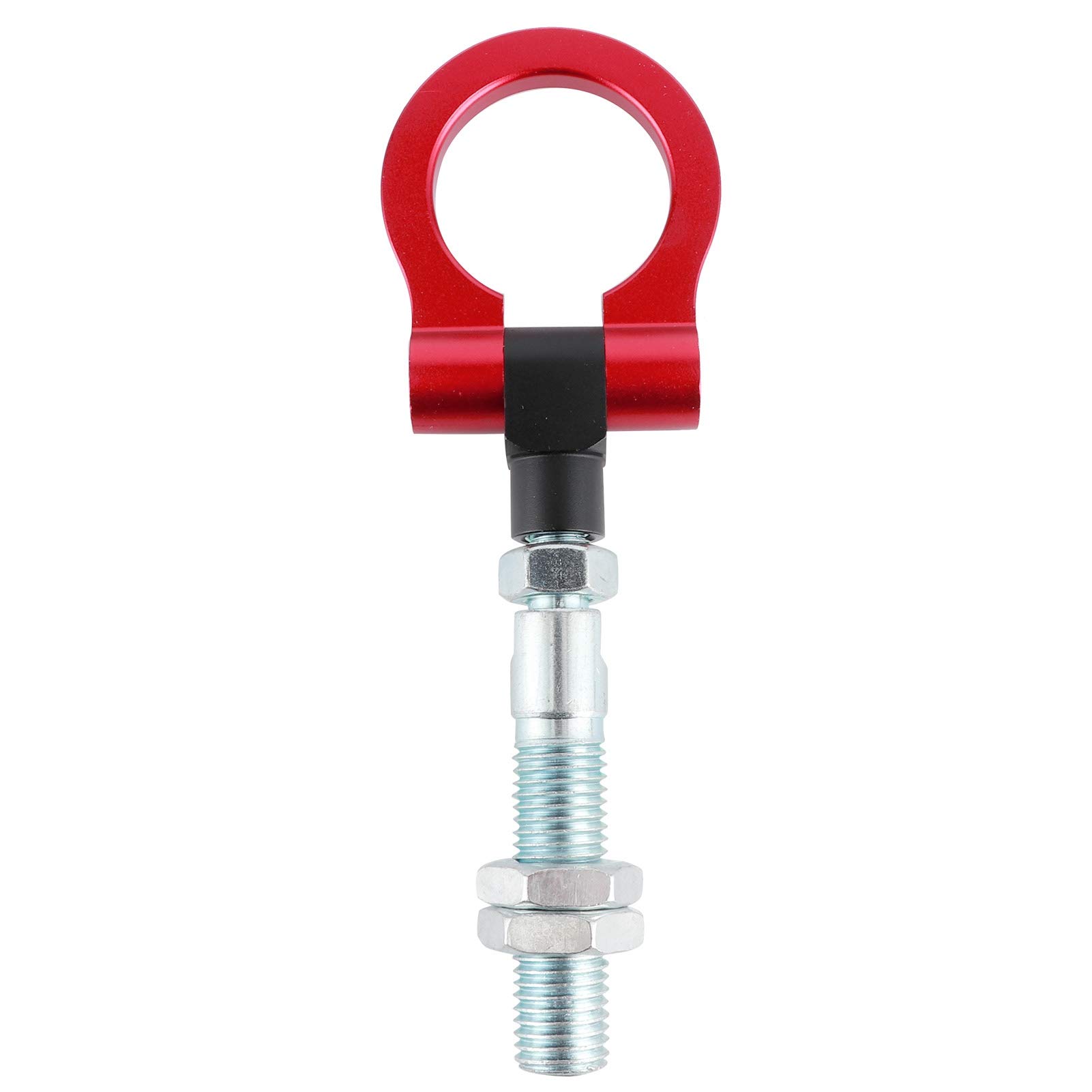 for 2017 for Tow Hook Tow Hook, Heavy Duty Car Racing Tow Hook Red Folding Ring Refitting Front Auto Trailer Accessory Fit for 2012‑2017(Red)