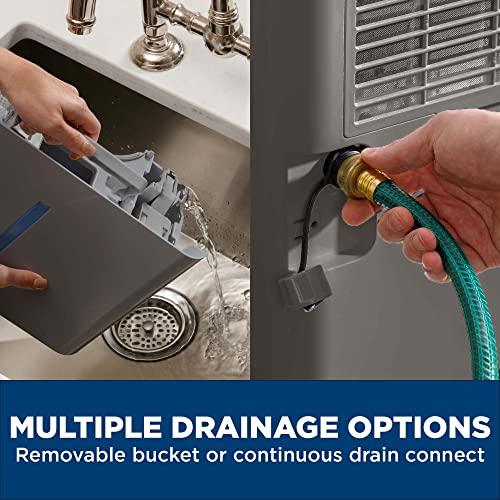 GE Smart Energy Star Portable Dehumidifier w/WiFi for Basement, Bedroom, Bathroom, Garage, Large Rooms up to 4500 Sq Ft, 50Pint w/Removable Bucket & Continuous Drain Connect for Auto/Manual Drainage