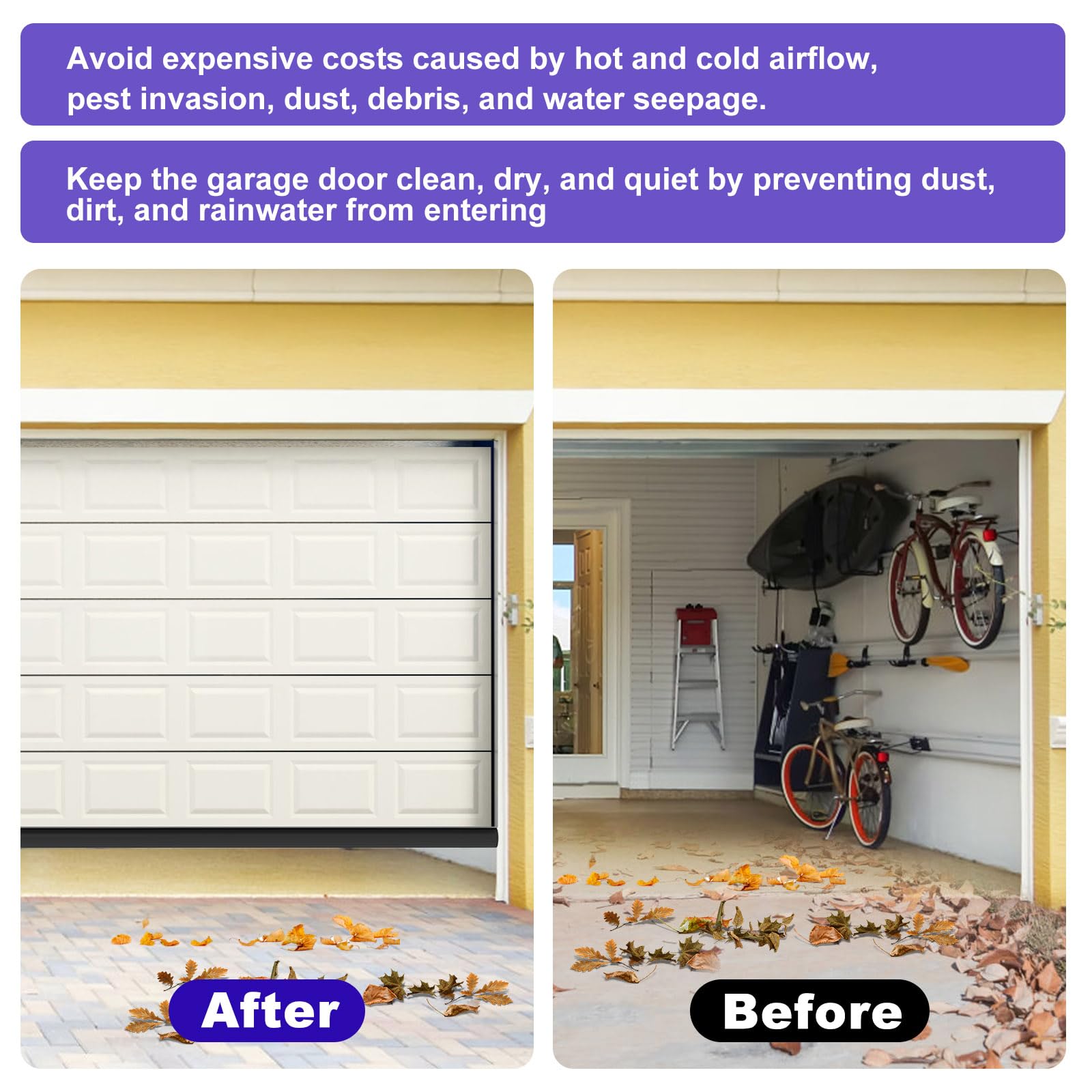 Garage Door Seal,Garage Door Bottom Weather Seal,Weatherproofing Garage Door Seals Replacement Overhead P-Bulb Garage Door - 16FT