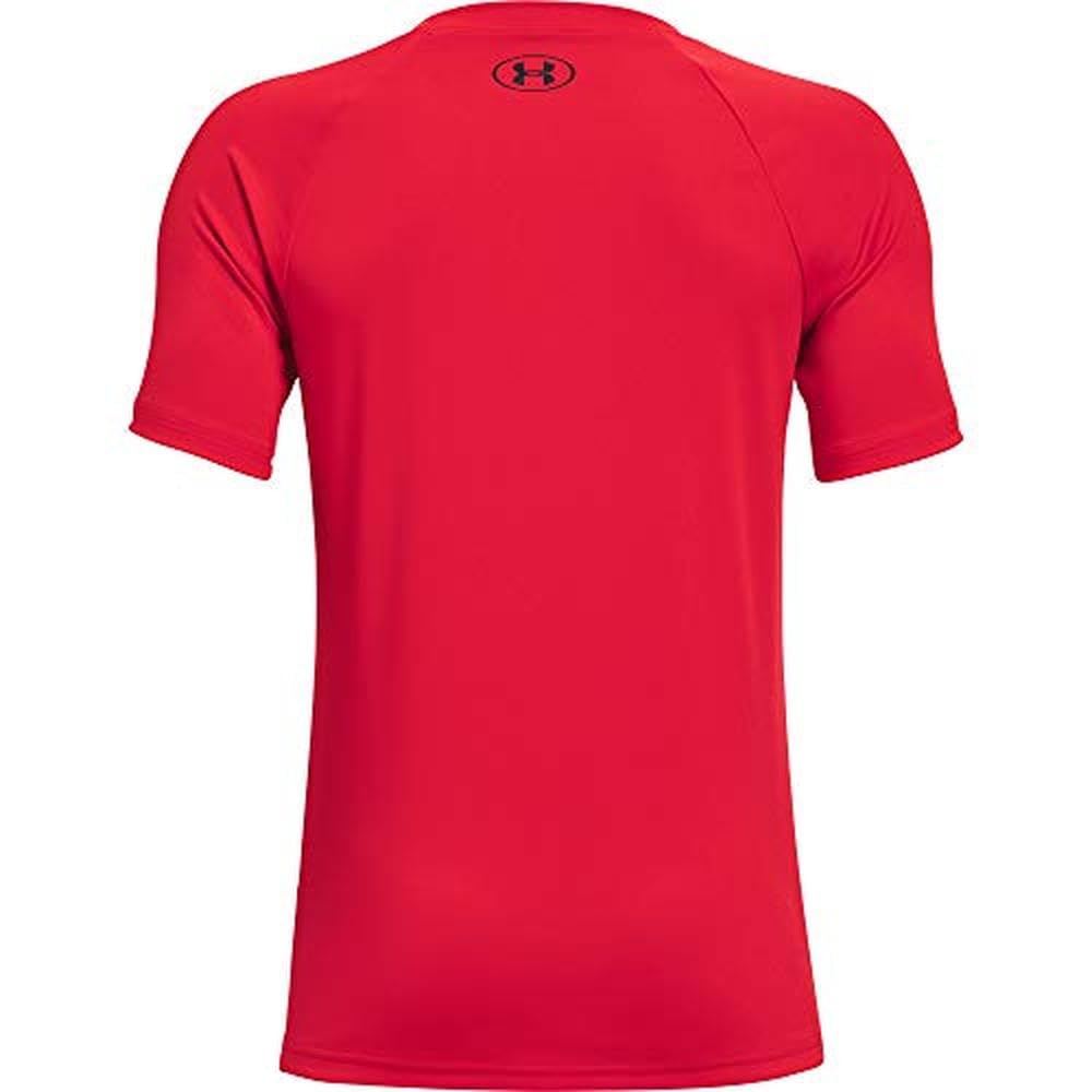 Under Armour Boys Tech Big Logo Short Sleeve T-Shirt , Red (600)/Black , X-Large
