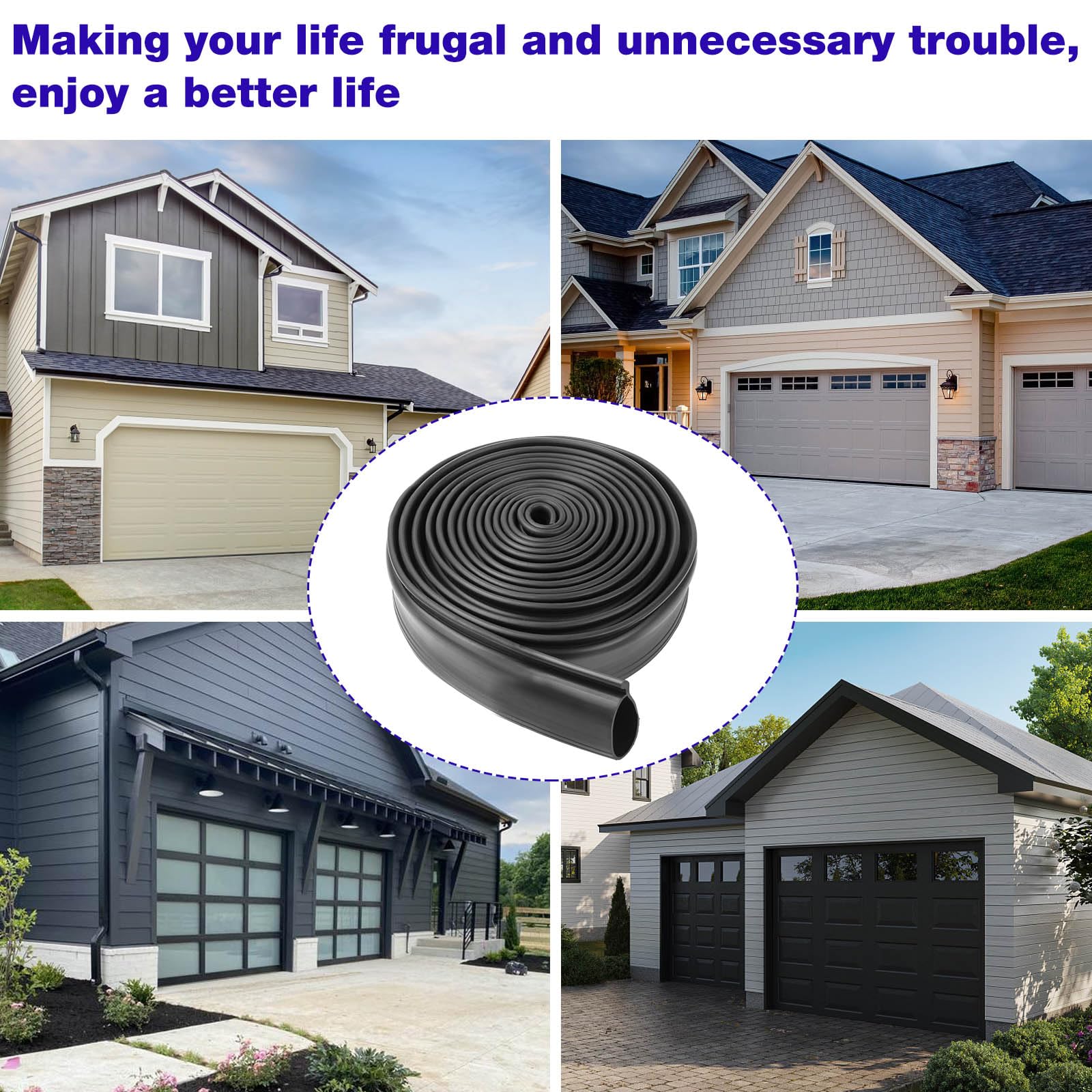 Garage Door Seal,Garage Door Bottom Weather Seal,Weatherproofing Garage Door Seals Replacement Overhead P-Bulb Garage Door - 16FT