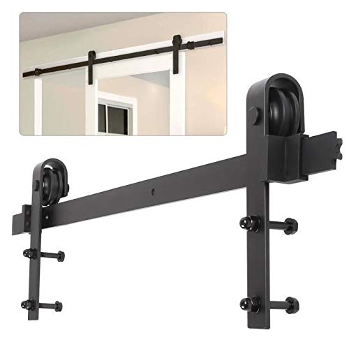 WOHLLEBEN 6.6 Feet Heavy Duty Sliding Barn Door Hardware Kit Easy to Install, Smoothly and Quietly, Sliding Doors Hardware Track Kit Suitable for Bedroom Kitchen (Classic, 78.74 inch)