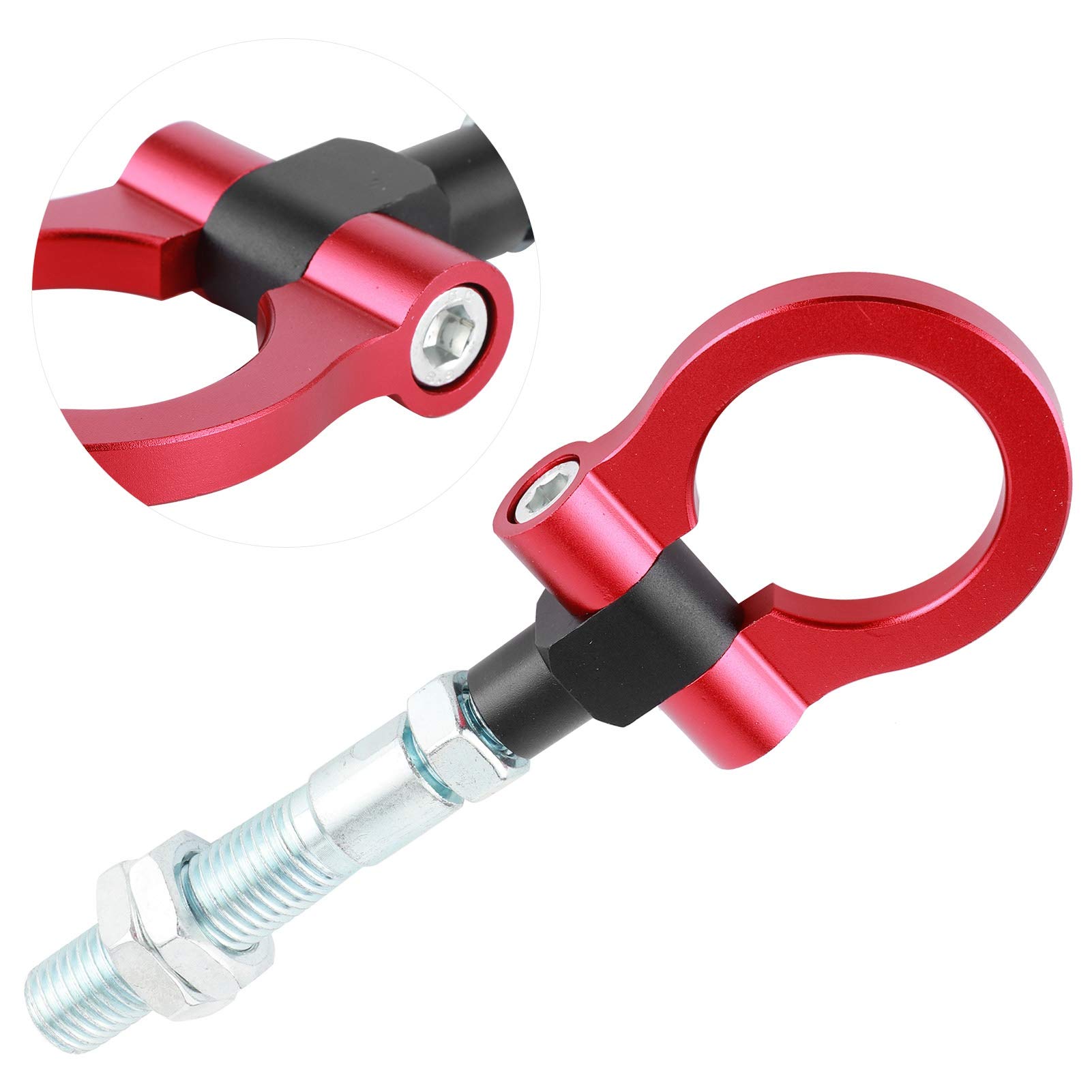 for 2017 for Tow Hook Tow Hook, Heavy Duty Car Racing Tow Hook Red Folding Ring Refitting Front Auto Trailer Accessory Fit for 2012‑2017(Red)