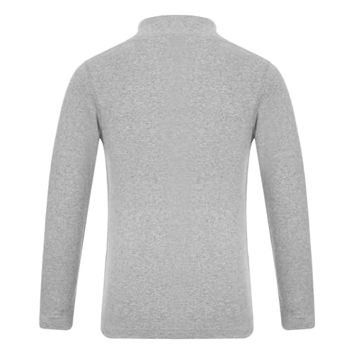 FEESHOW Kids Boys Girls Turtleneck T-Shirt Thermal Underwear Top Unisex Children Warm Long Sleeve Blouse Undershirt Gray 9-10 Years