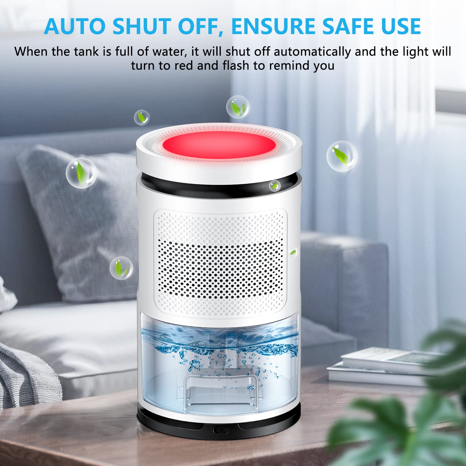 Dehumidifiers for Home Room Up to 700 sq ft, SEAVON 85oz Larger Water Tank Quiet Portable Dehumidifier for Basement Bathroom Bedroom Closet RV, Equipped with Sleep Mode Auto off 7 Colors Light