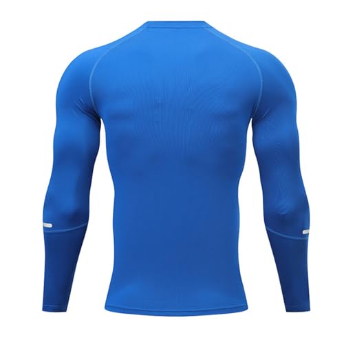 Doomiva Boys Compression T Shirt Kids Goalkeeper Goalie Shirts Sports Undershirt Soccer Tops Athletic Gym Sweatshirt Blue 9-10 Years