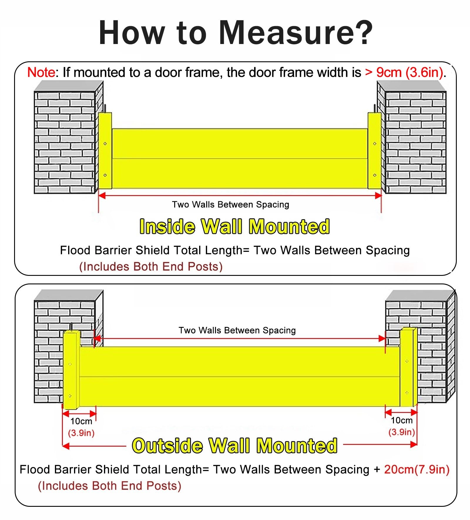 15ft 13ft 12ft 10ft 8feet 6.6ft 5foot 3.3ft Custom Water Barrier Shield, Front Door/Garage Doors/Warehouse Reusable Flood Emergency Temporary Dam, Night-visible Aluminum Baffle ( Color : H 60cm/2ft ,