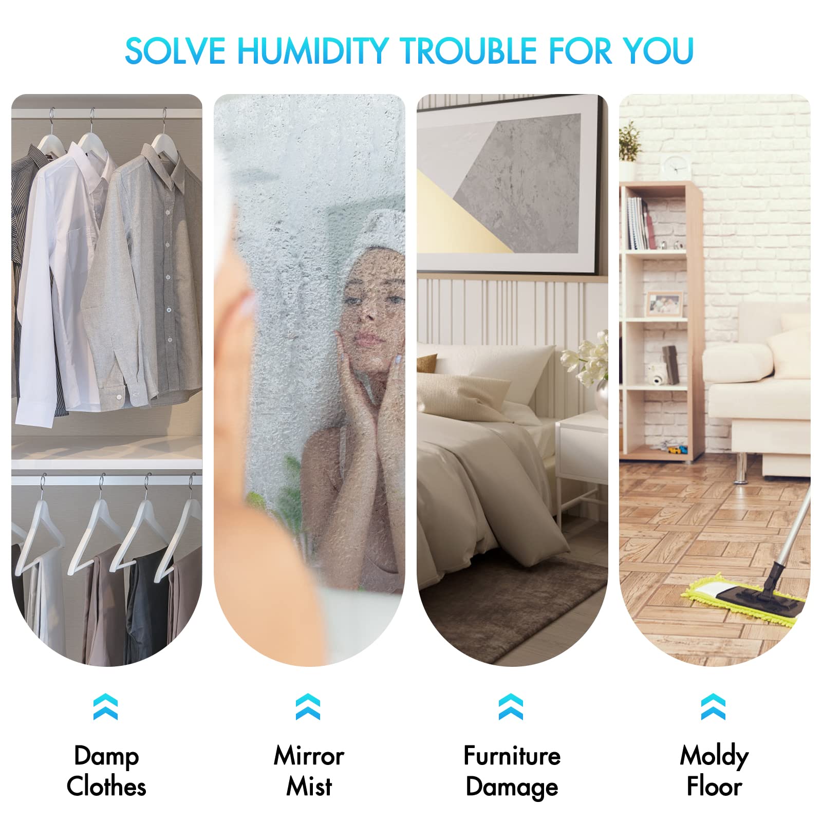 Dehumidifiers for Home Room Up to 700 sq ft, SEAVON 85oz Larger Water Tank Quiet Portable Dehumidifier for Basement Bathroom Bedroom Closet RV, Equipped with Sleep Mode Auto off 7 Colors Light