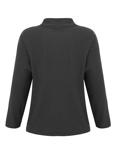 Xnihocha Kids Boys Girls Turtleneck Thermal T-Shirts Long Sleeves Tops Cotton Tee Undershirts Black 9-10 Years