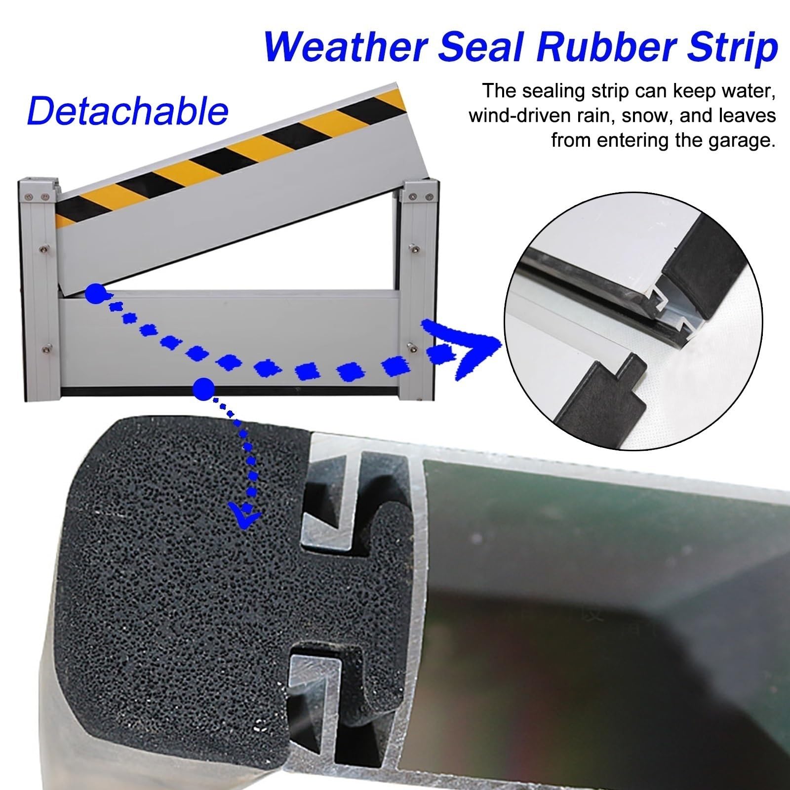 15ft 13ft 12ft 10ft 8feet 6.6ft 5foot 3.3ft Custom Water Barrier Shield, Front Door/Garage Doors/Warehouse Reusable Flood Emergency Temporary Dam, Night-visible Aluminum Baffle ( Color : H 60cm/2ft ,