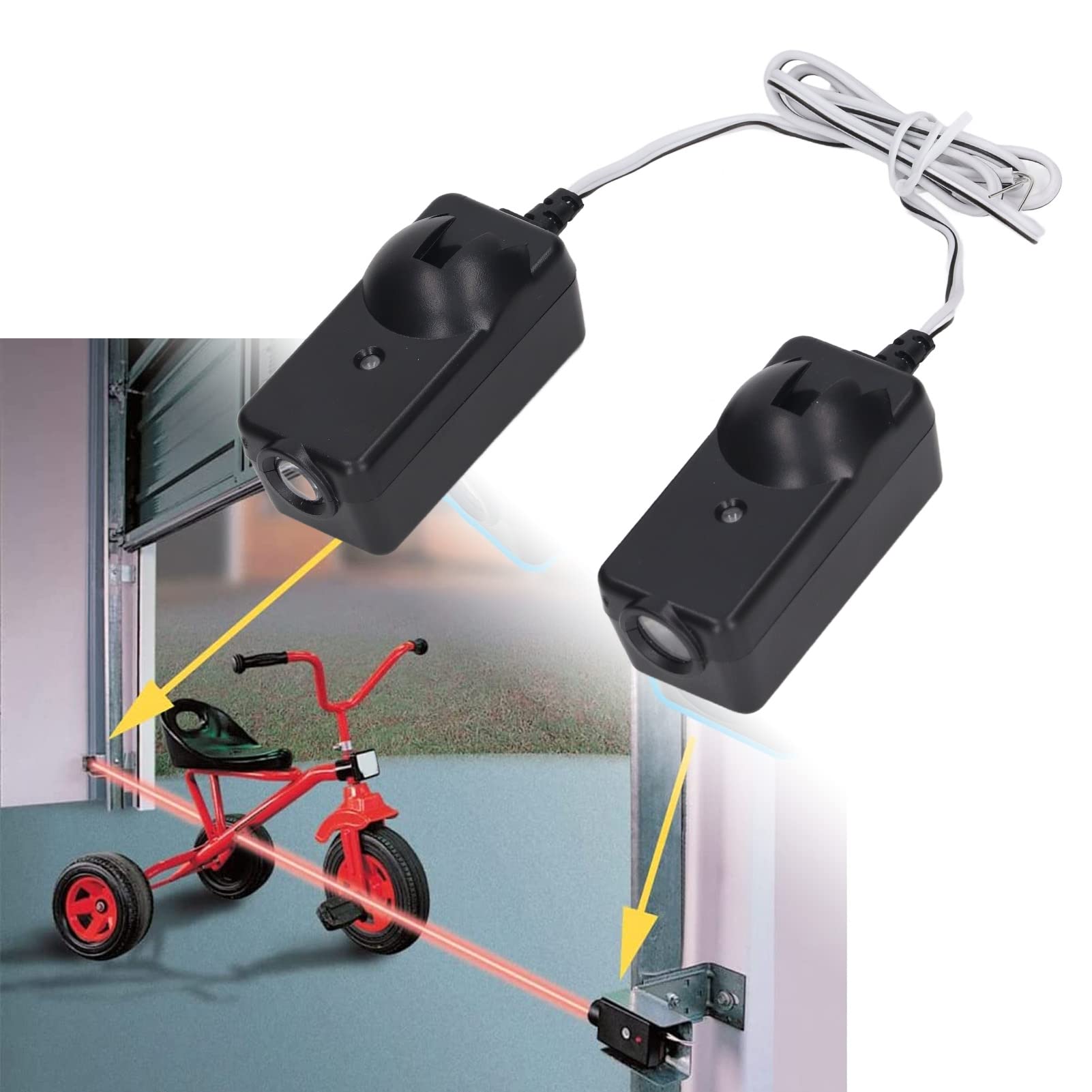 Garage Door Safety Sensor Garage Door Safety Sensor, Garage Door Opener Sensor Kit with Transmitter Receiver DC5-6V for Enhanced Safety and Security
