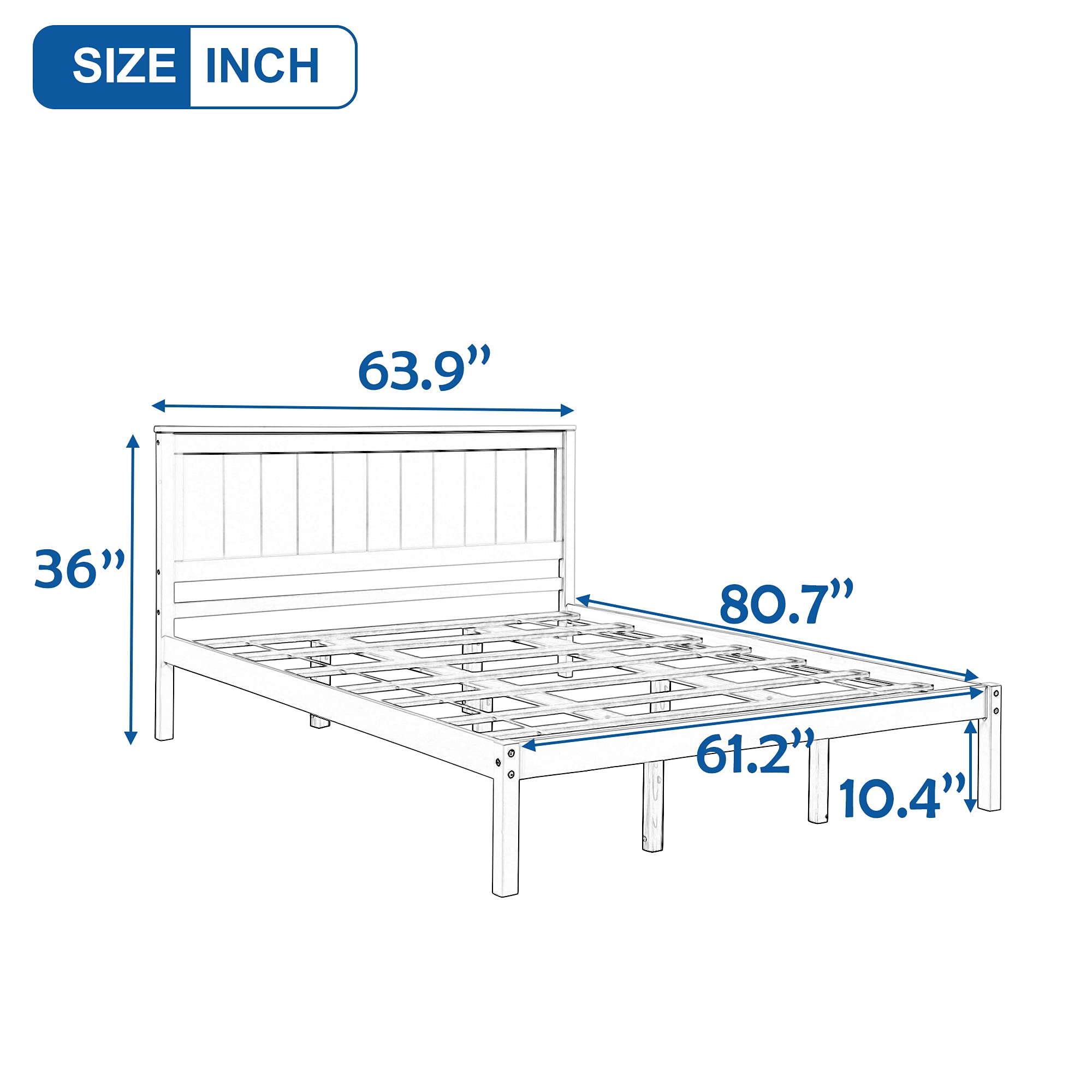 Harper & Bright Designs Wood Queen Size Bed Frame with Headboard and Footboard, Queen Size Platform Bed with Wooden Slat Support for Boys, Girls,No Box Spring Needed,Espresso