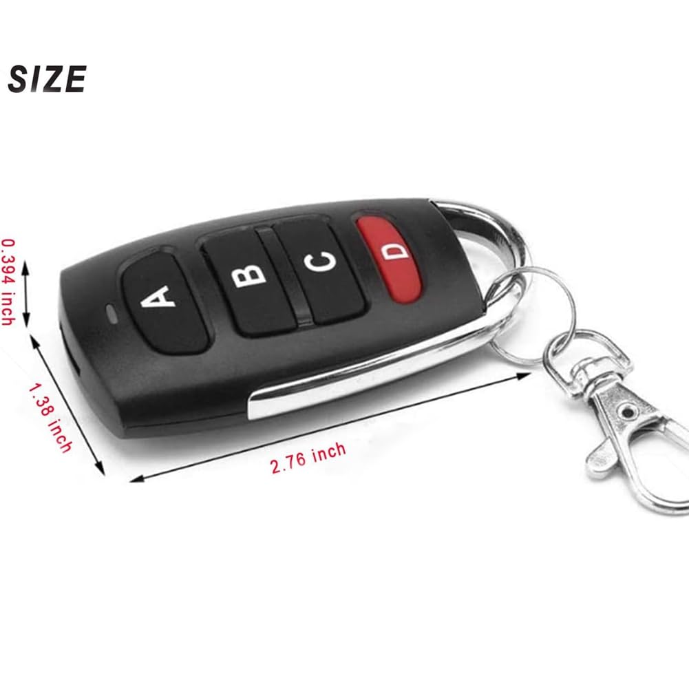 Pomojonbi 4Pcs Metal Door Remote Remote for Gate, Remote Control Key Fob, Replacement Garage Door
