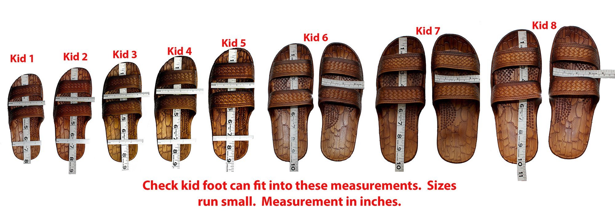 Hawaii Brown and Black Jesus sandals for Kids.(These kid sandals run 2 sizes smaller than US kid sizes) (Kid 3, Brown)