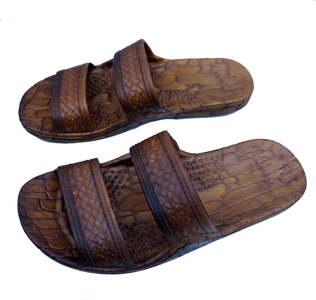 Hawaii Brown and Black Jesus sandals for Kids.(These kid sandals run 2 sizes smaller than US kid sizes) (Kid 3, Brown)