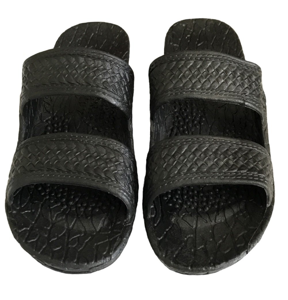 Pali Hawaii Kids Classic Jandals Sandals (5, Black)