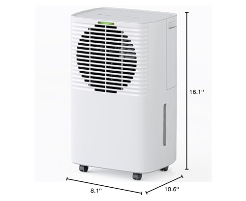 Hansabenne 30-Pints Dehumidifier for Basements - 2000 Sq. Ft. Dehumidifier with Auto or Manual Drainage - Compact Dehumidifier with Intelligent Humidity Control | Auto Defrost | Dry Clothes
