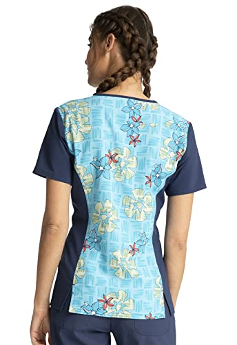 Tooniforms Women Scrubs Top V-Neck Print TF677, XXS, Moana Energy