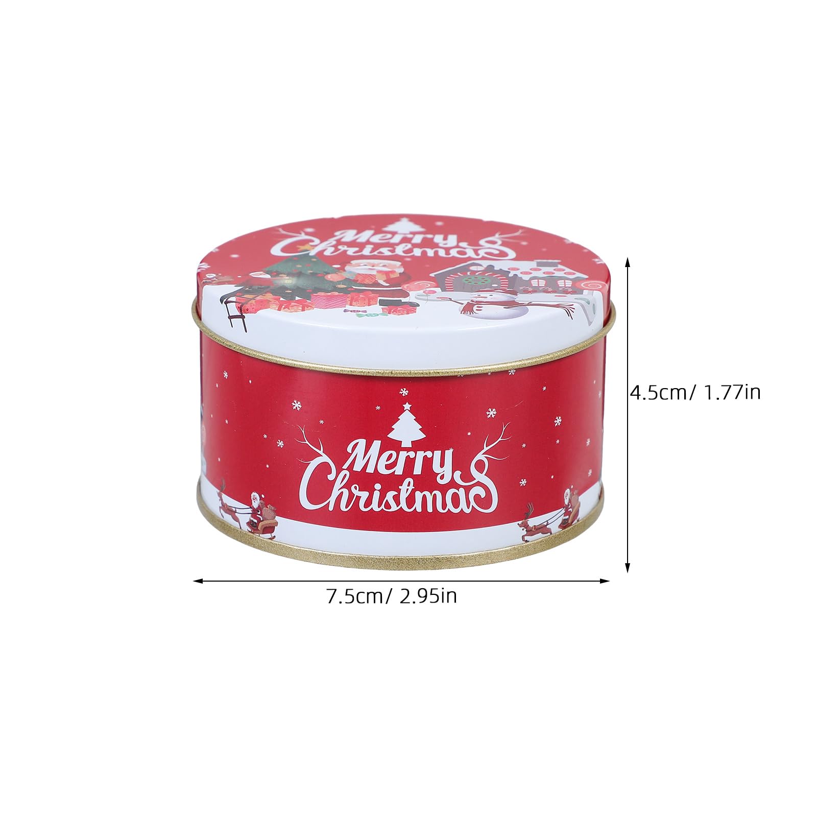 DOITOOL 12 Pcs Christmas Cookie Tin with Lids,Round Metal Cookie Box Christmas Candy Jars,Festive Cookie Containers Xmas Tin Box,Christmas Tinplate with Lids for Storing Candies Biscuits Treat