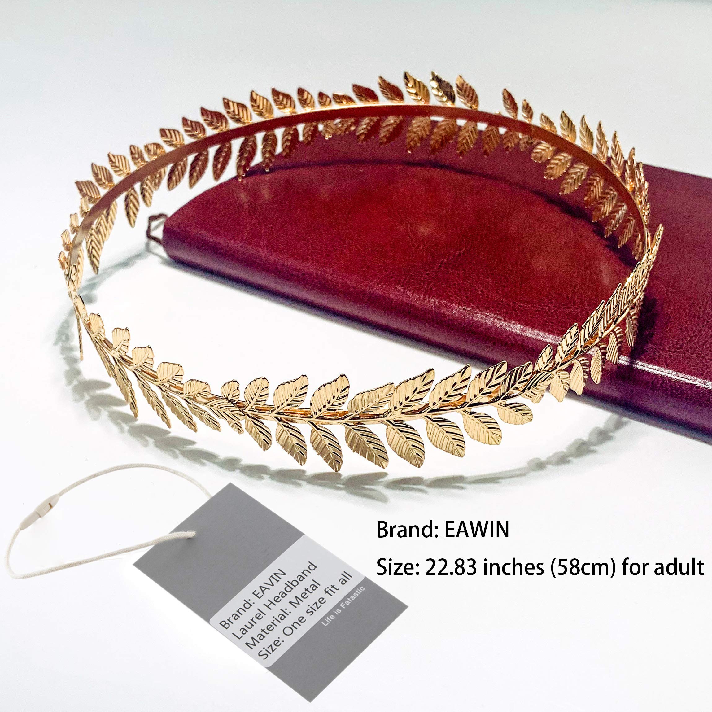 EAWIN Roman Emperor Crown Laurel Wreath Gold Leaf Headband Toga Costume Accessory Caesar Circlet Wedding Headpiece