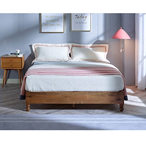 BIKAHOM Phoenix King Size Bed Frame, 12 Inch Solid Wood Platform Bed with Under Bed Storage Space, No Box Spring Needed, Strong Wooden Slat Support, Easy Assembly Bedroom Furniture, Honey Finish